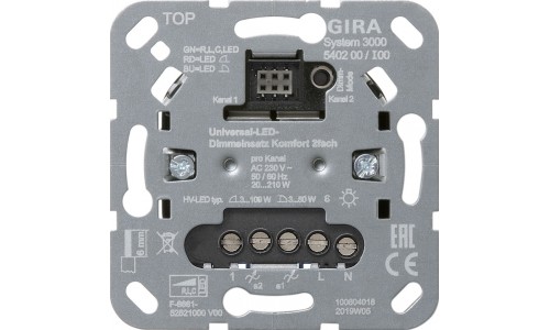 Електрофурнітура Gira Світлорегулятор універсальний LED 2-м Komfort ...